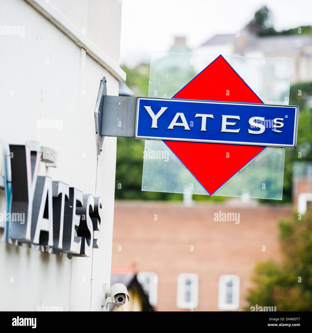 Yates's wine lodge logo sign emblem, Bangor city centre, Gwynedd North ...