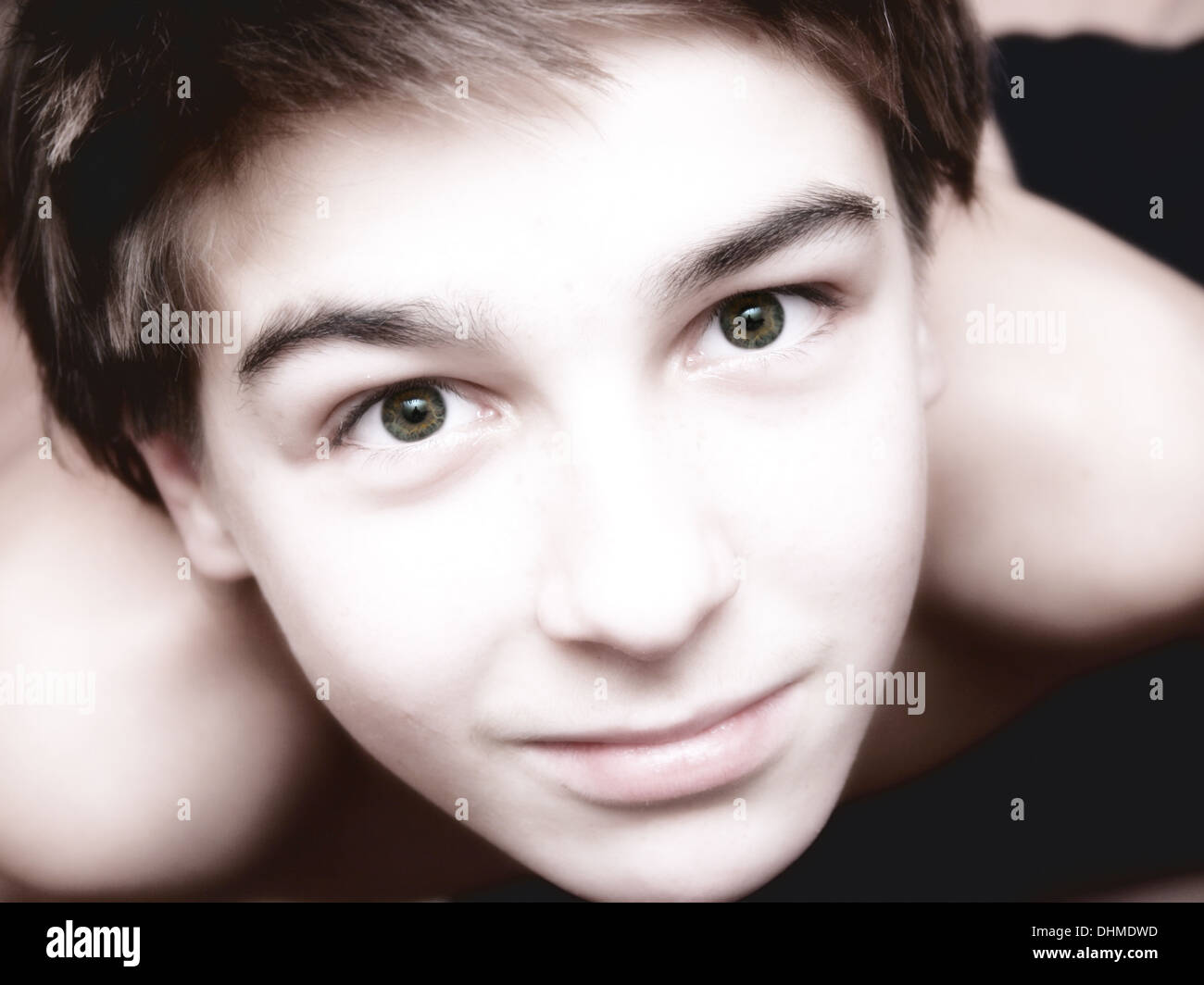 Close up of boy white hair teen hi-res stock photography and images - Alamy