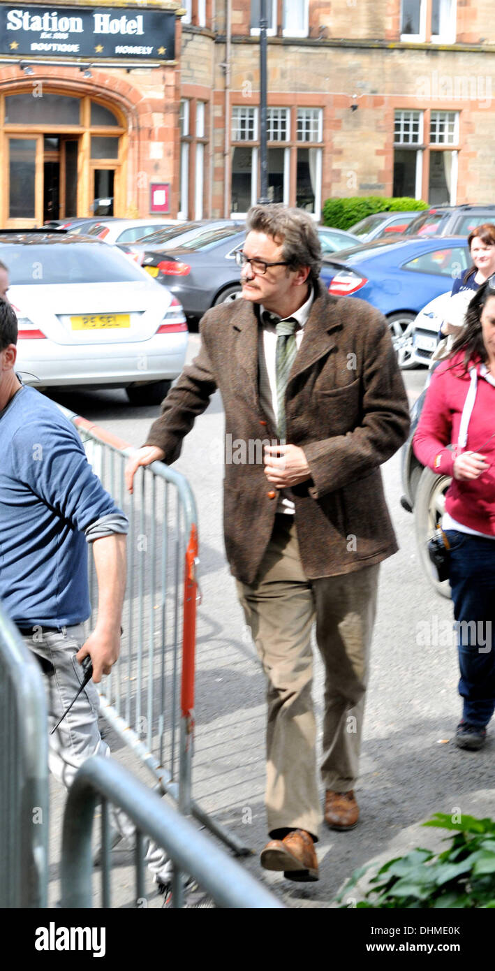 Colin Firth arriving on the film set of the new movie 'The Railway Man ...