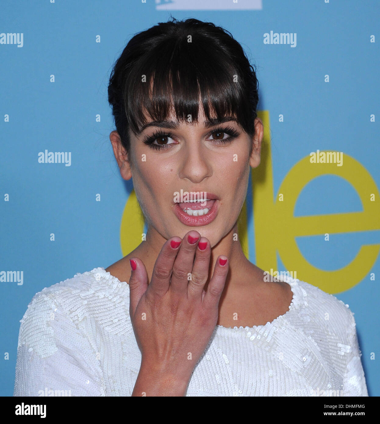 Lea Michelle arriving at Glee Academy screening and Q&A held at the ...