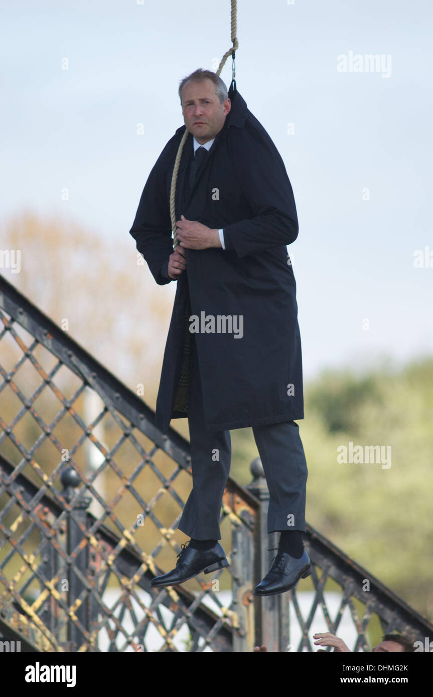 A hanging scene being filmed for the movie 'The Railway Man' Scotland ...