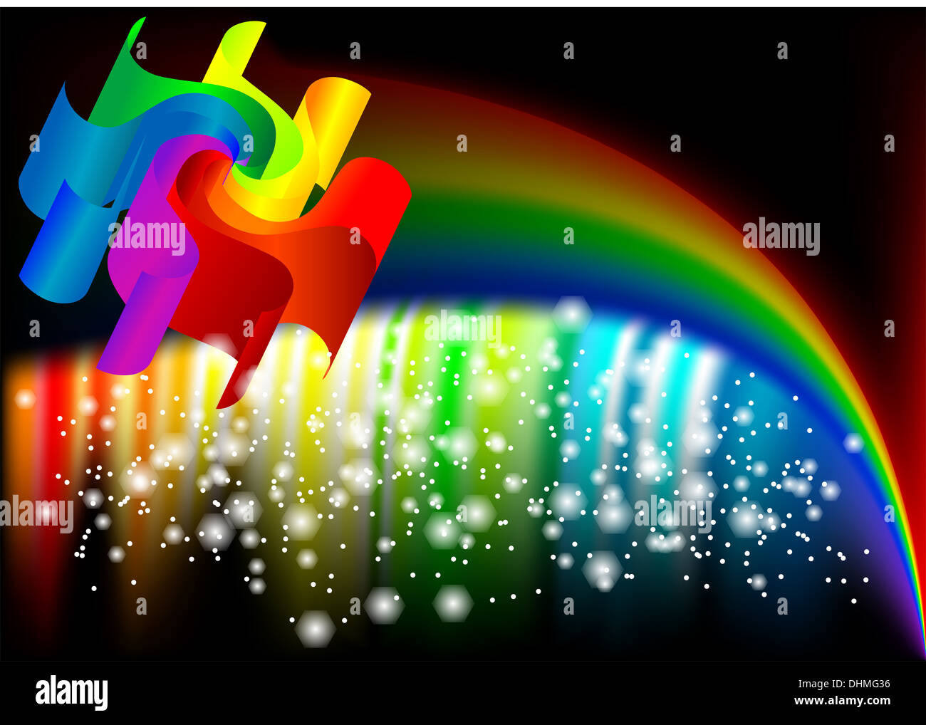 abstract rainbow on dark background Stock Photo - Alamy