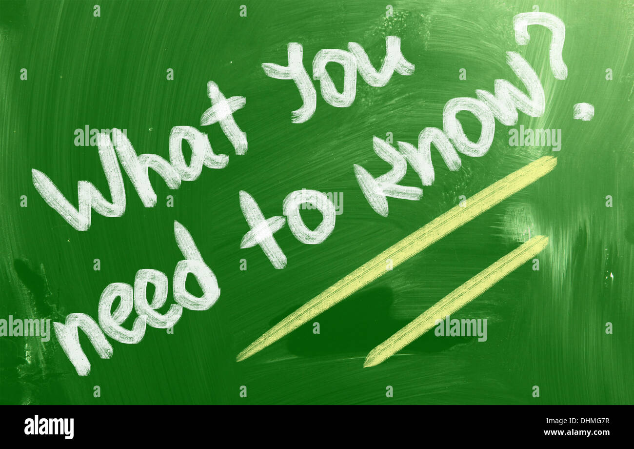What You Need To Know Concept Stock Photo - Alamy