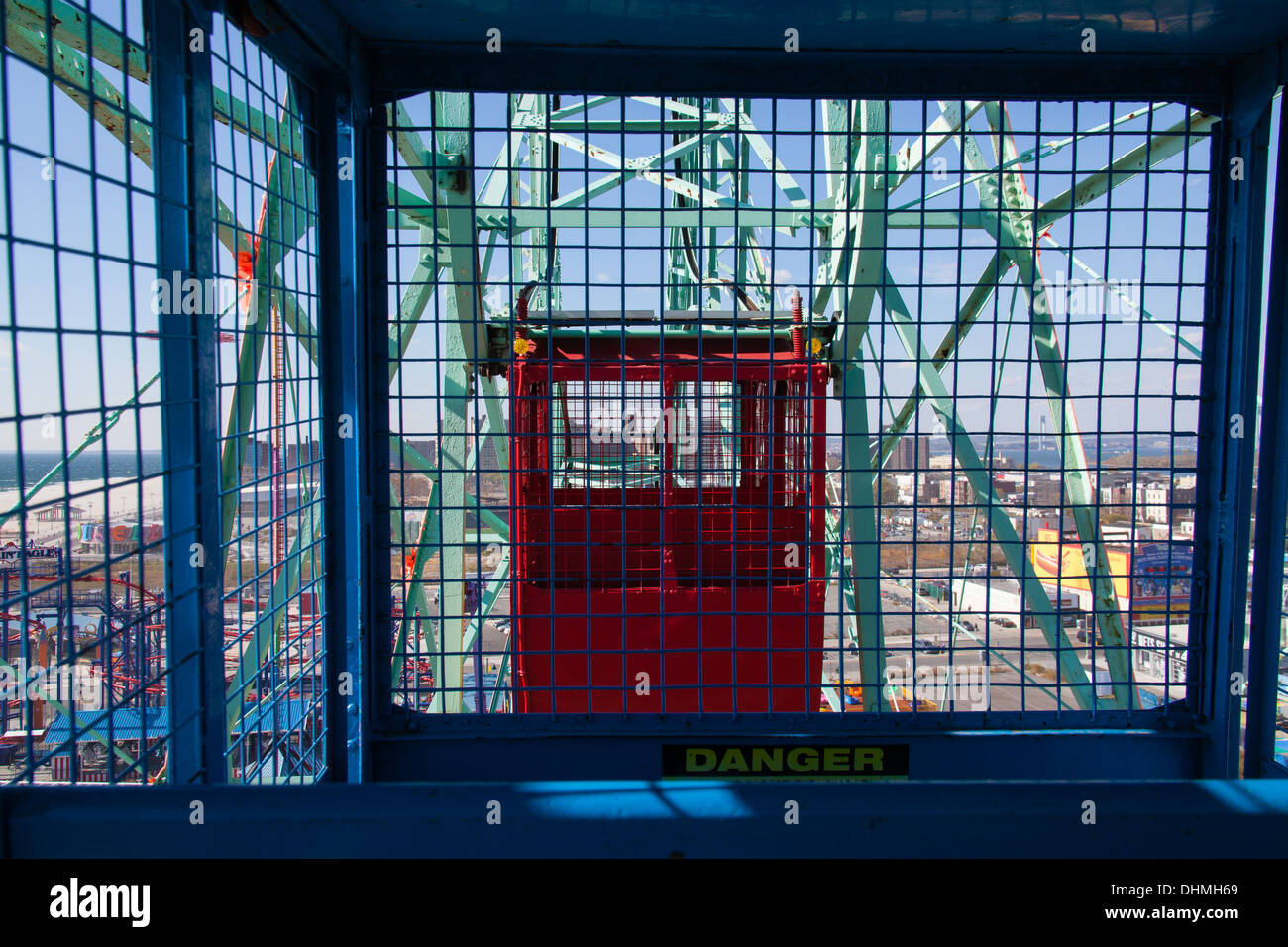 View from inside the Wonder Wheel ride, Coney Island, Brooklyn, New ...