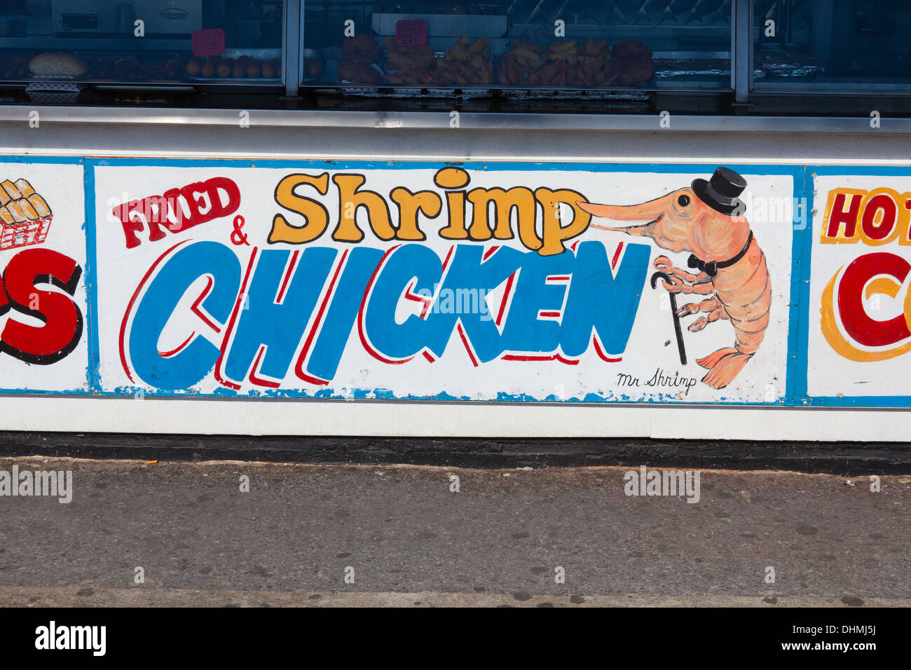 Fried Shrimp and chicken sign, Coney Island, Brooklyn,New York, United ...