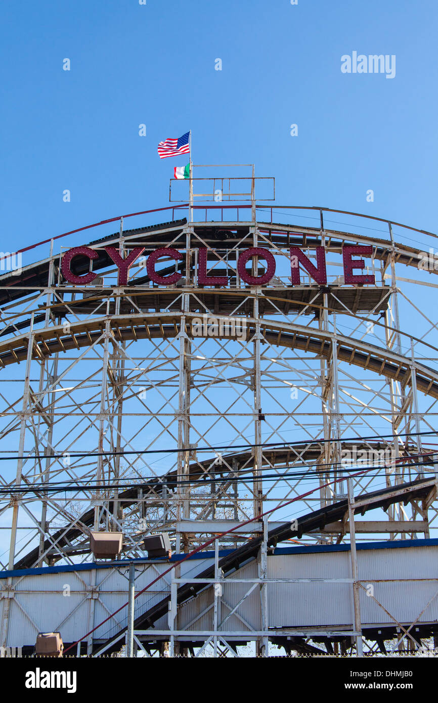 Cyclone, rollercoaster, Astroland Park, Coney Island,Brooklyn, New York ...