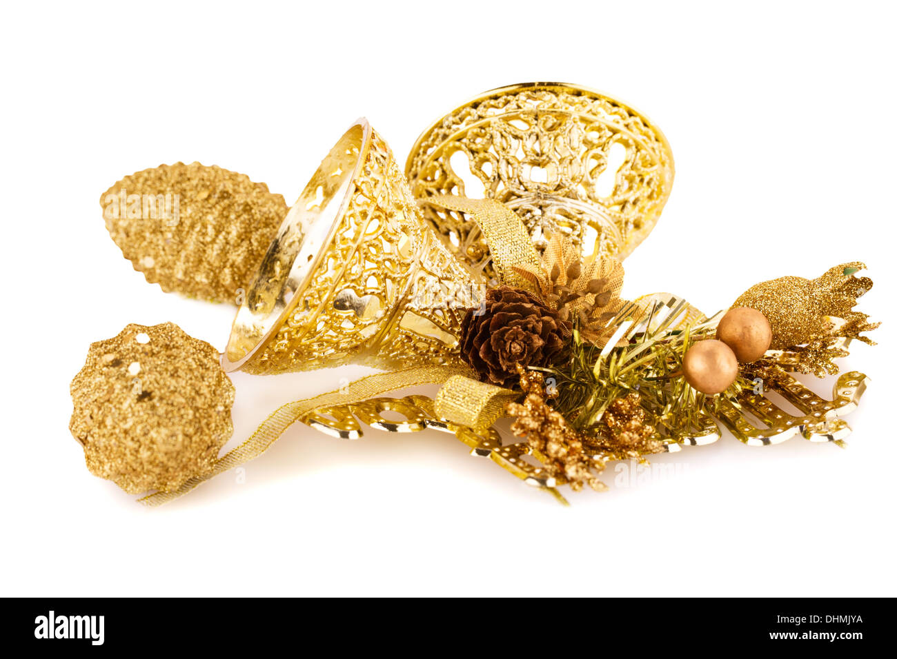 Christmas bells decoration isolated on white background Stock Photo - Alamy