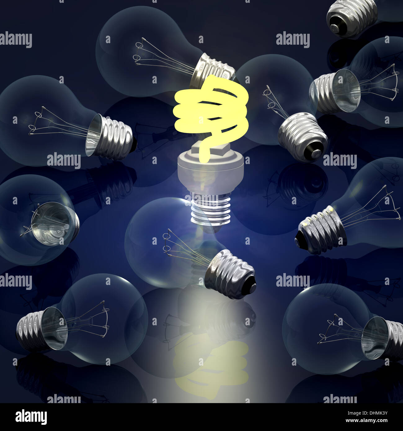 Economic light bulb - computer render Stock Photo - Alamy
