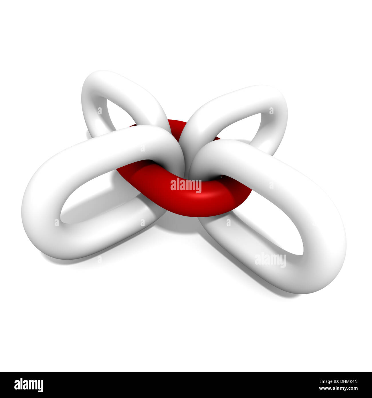 Red link of withe chain Stock Photo - Alamy