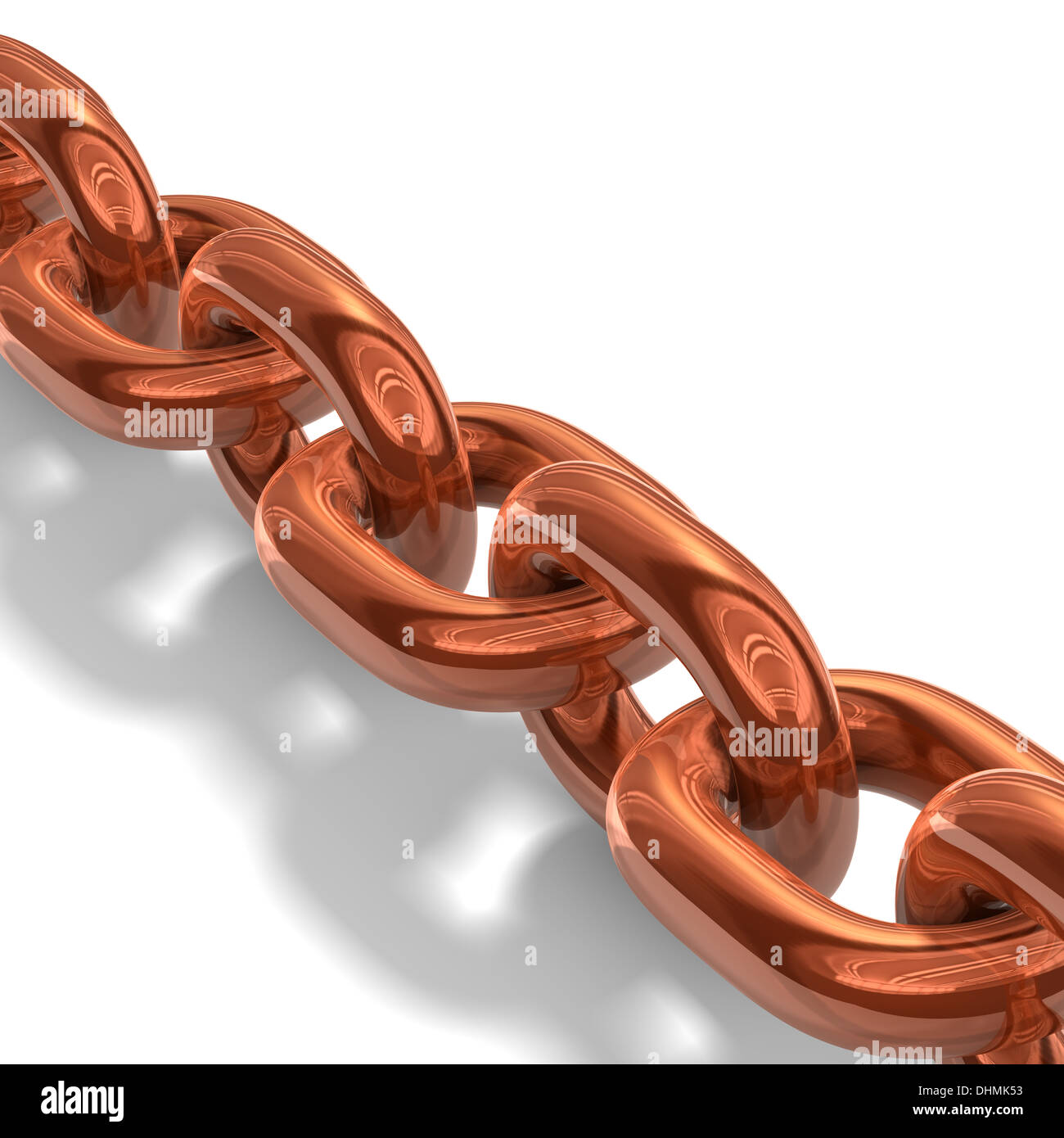illustration of copper chain over white background Stock Photo - Alamy