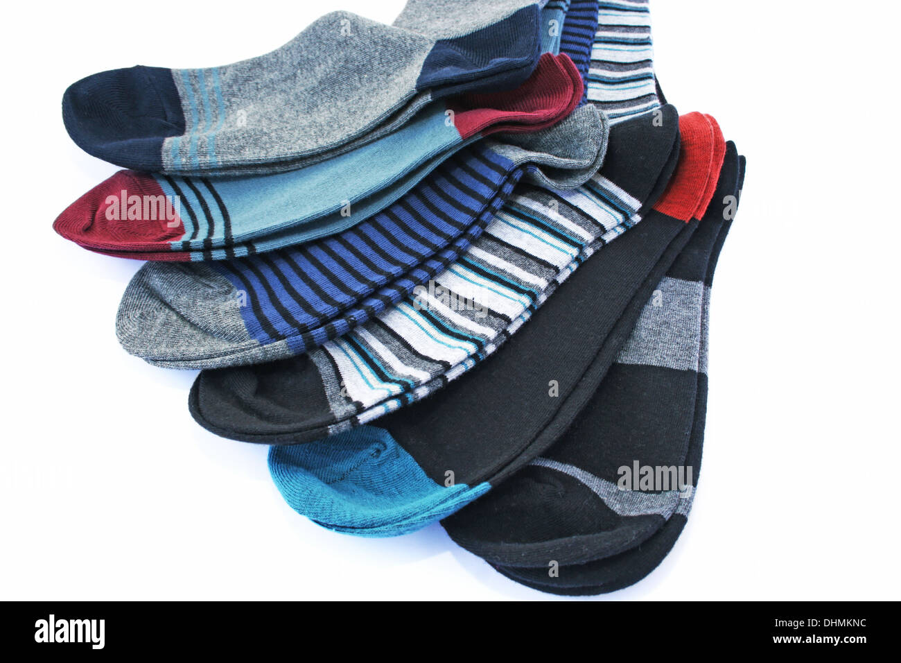 Colorful socks isolated on white background Stock Photo - Alamy