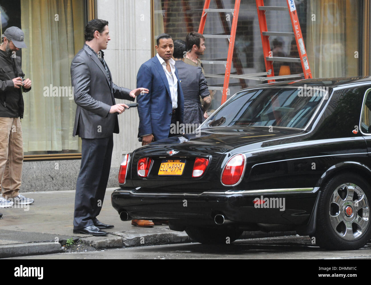 Terrence Howard on the set of 'Dead Man Down' on Walnut Street. The ...