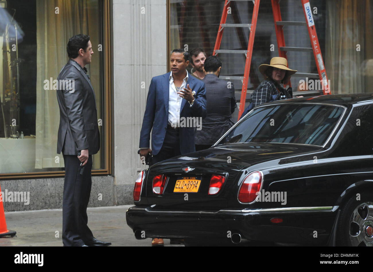 Terrence Howard on the set of 'Dead Man Down' on Walnut Street. The ...