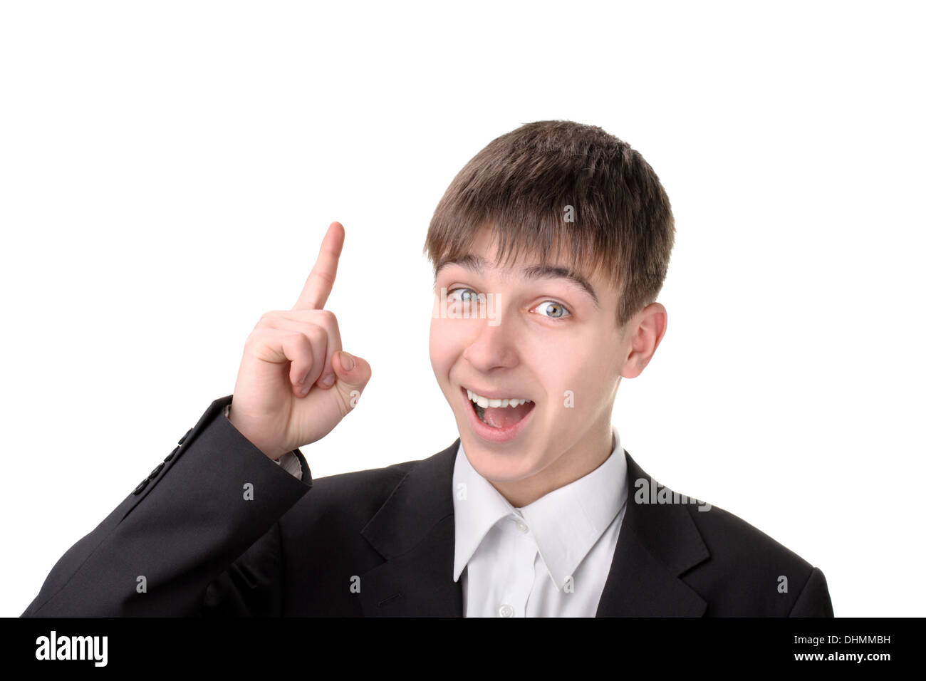 teenager with finger up Stock Photo - Alamy