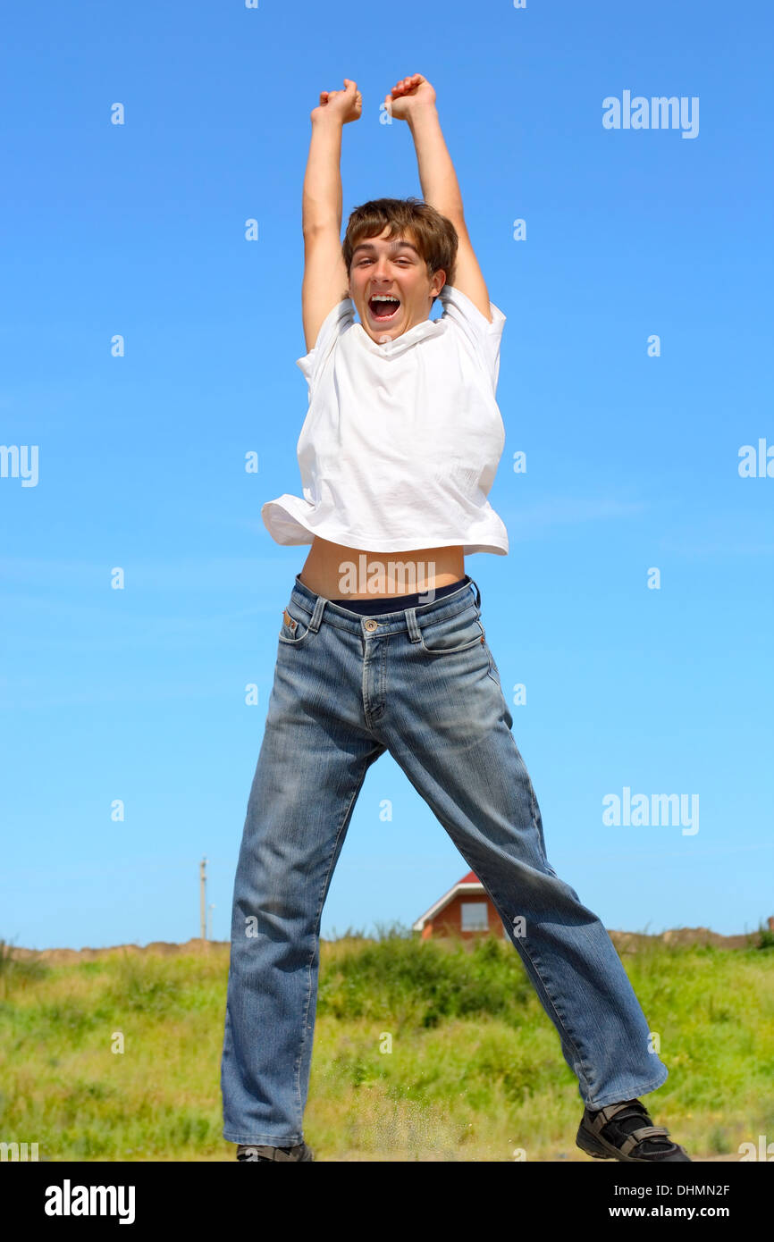 Teenager jumping hi-res stock photography and images - Alamy
