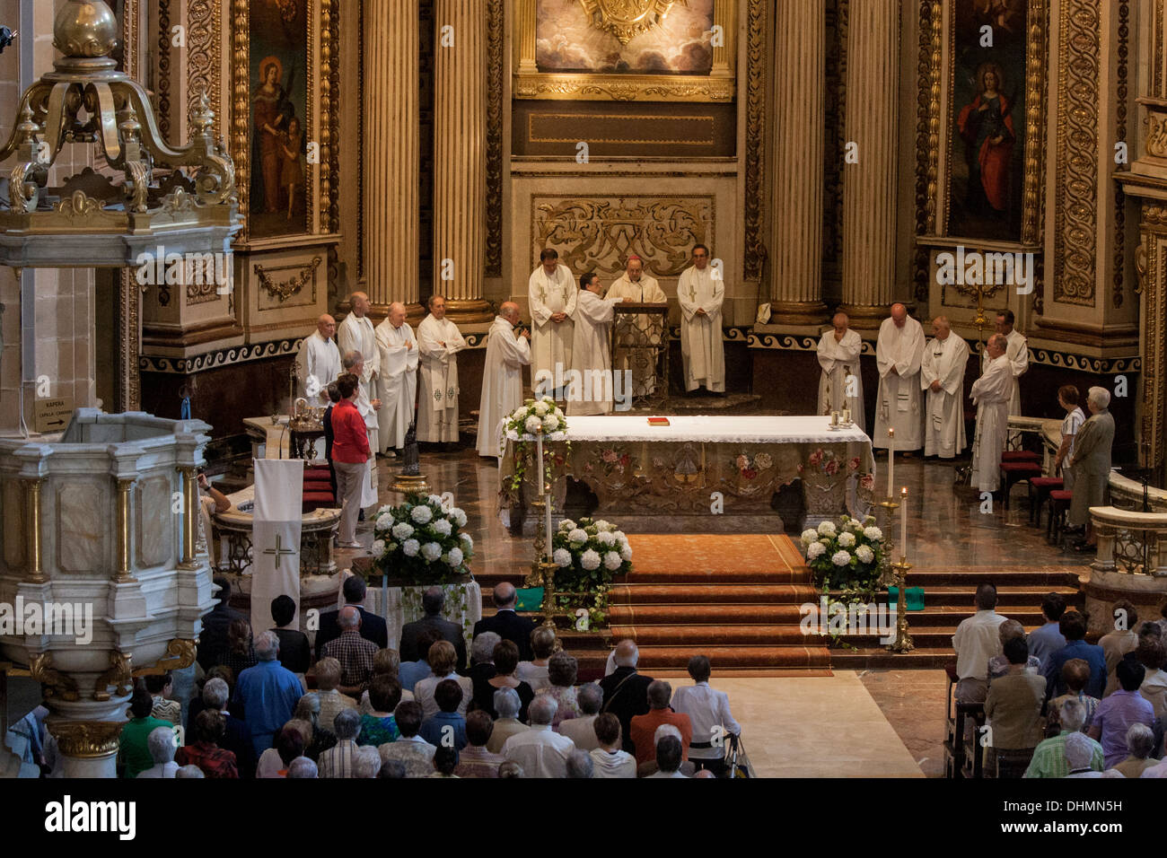 Mass in Basilica of Santa Maria, Donostia - San Sebastián, Basque ...