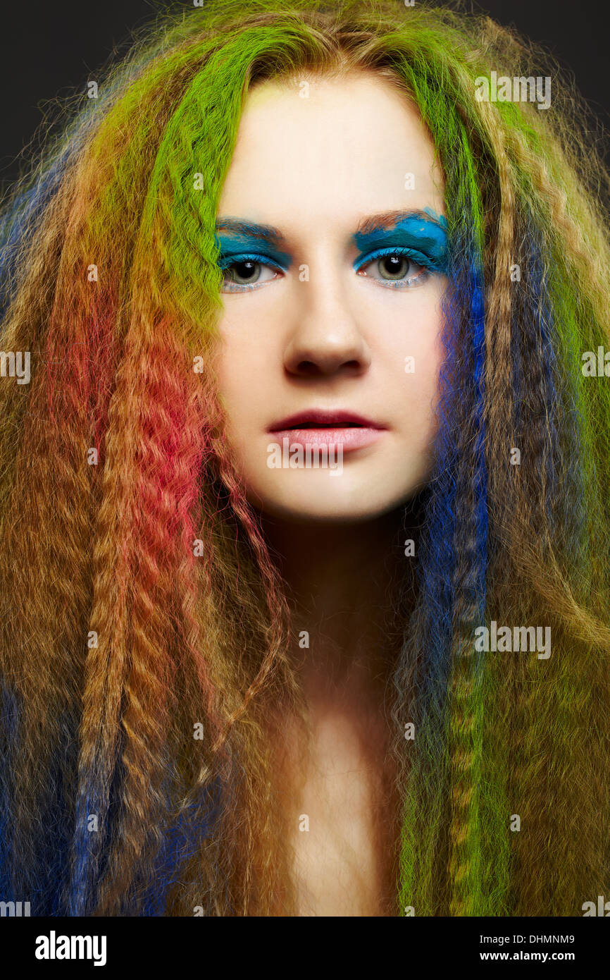 Woman with dishevelled hair hi-res stock photography and images - Alamy
