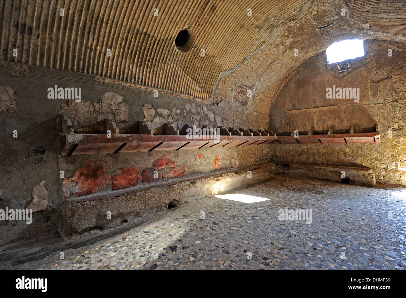 The mens baths apodyterium within the Central Thermae Stock Photo - Alamy