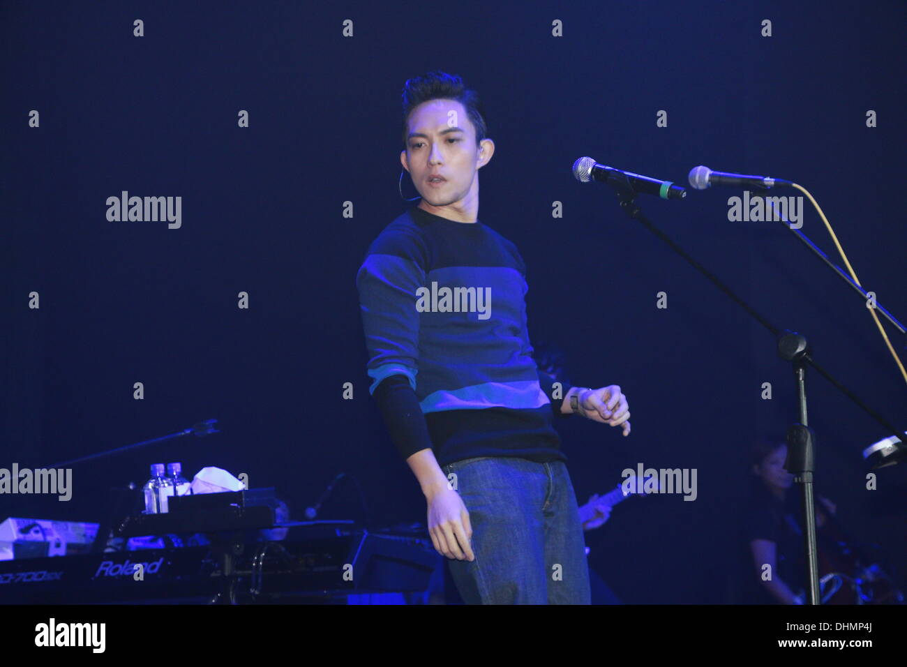 Taipei, China. 8th Nov, 2013. Singer Yoga Lin performs at his charity ...