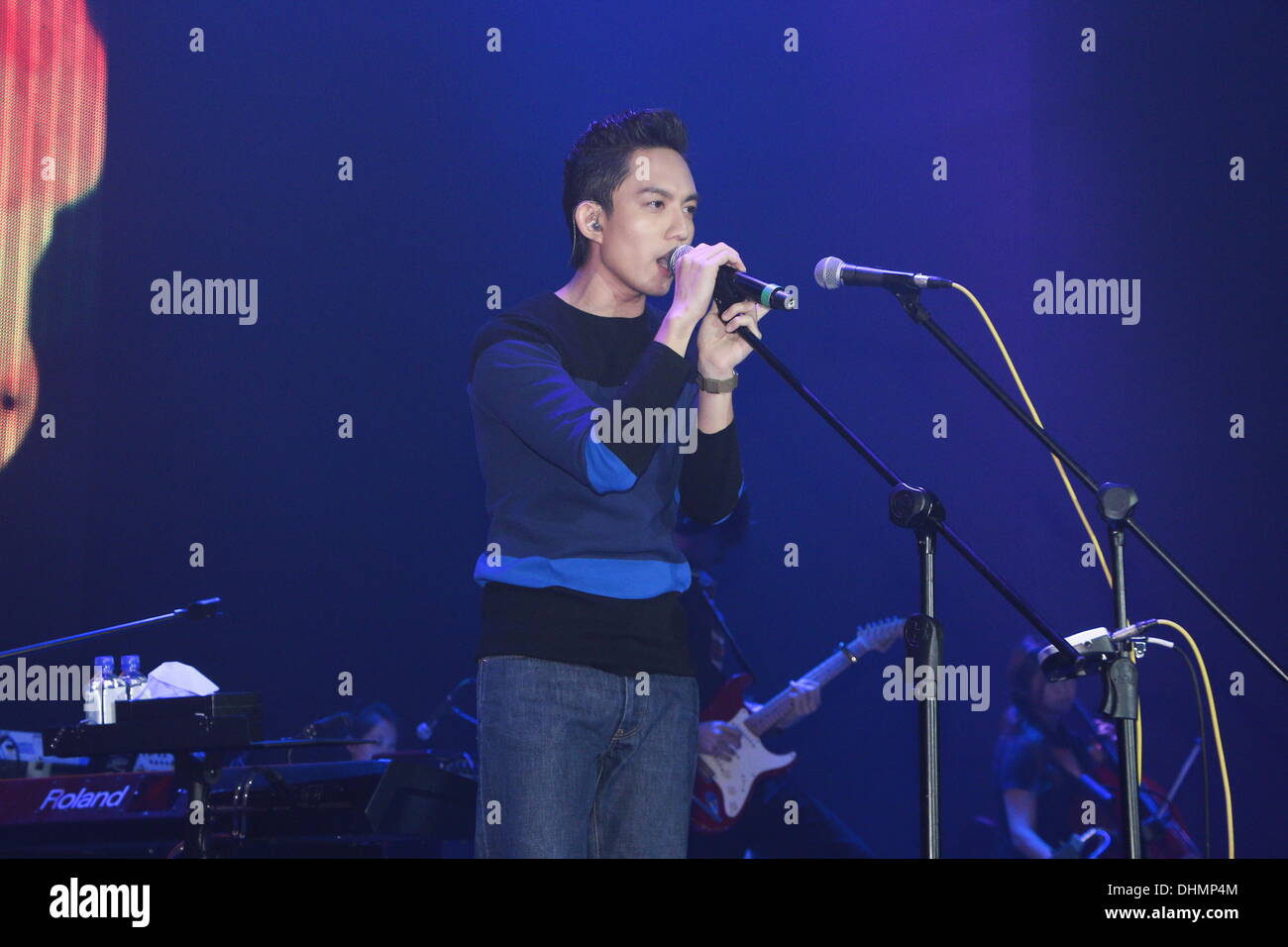 Taipei, China. 8th Nov, 2013. Singer Yoga Lin performs at his charity ...