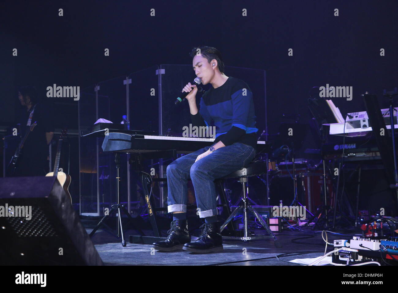 Taipei, China. 8th Nov, 2013. Singer Yoga Lin performs at his charity ...