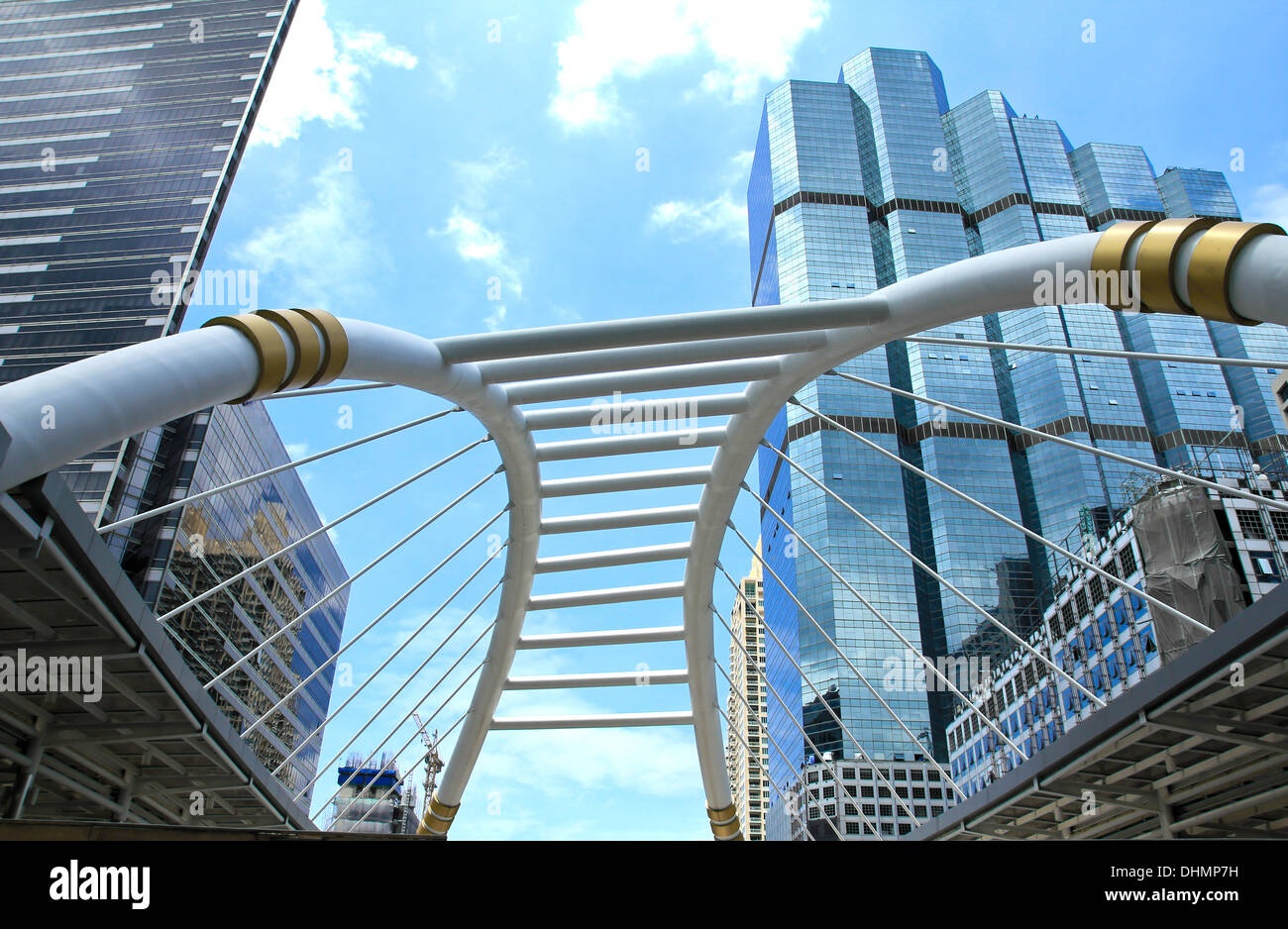Flyover to walk across the intersection and link between the sky train ...