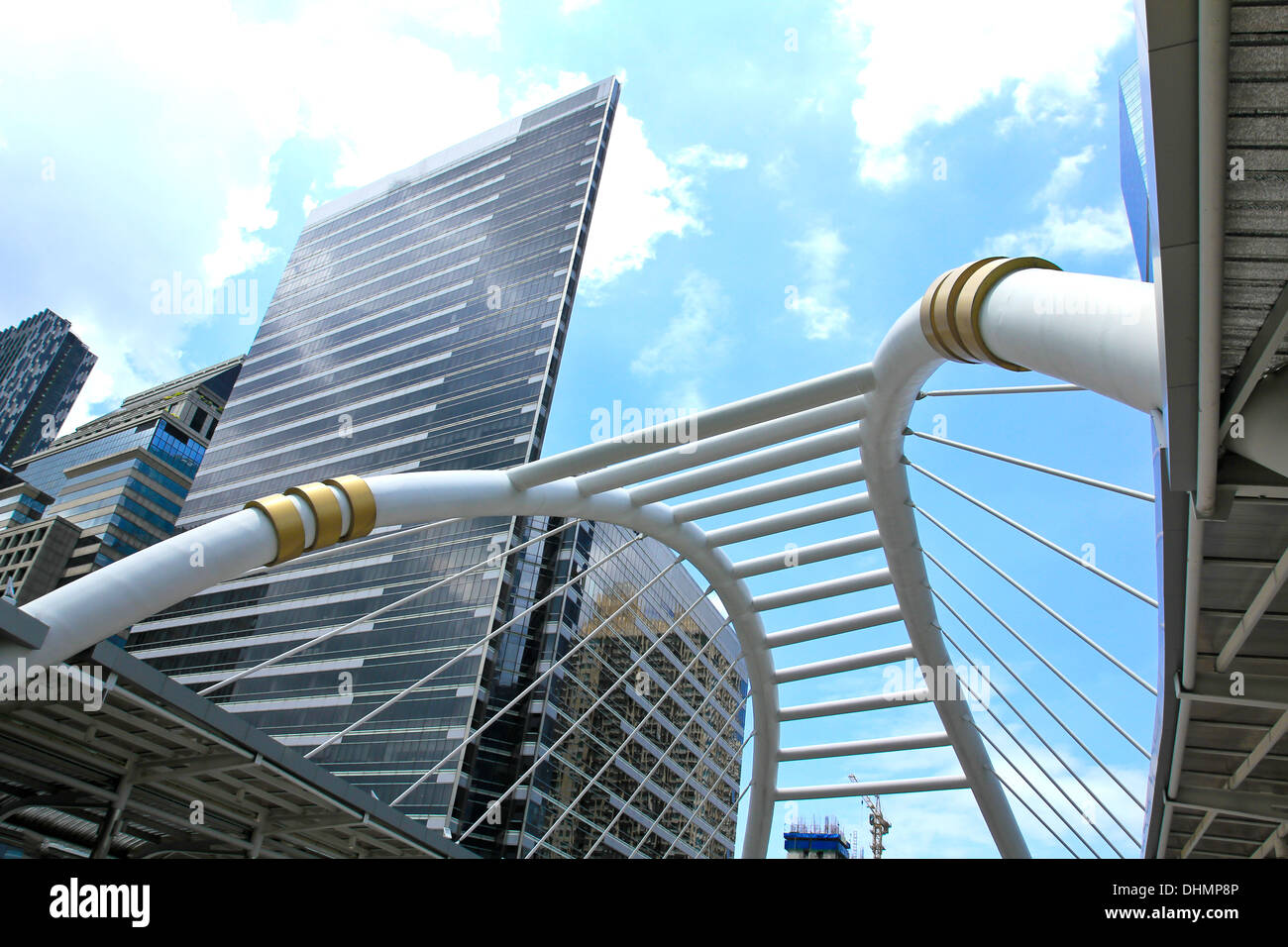 Flyover to walk across the intersection and link between the sky train ...