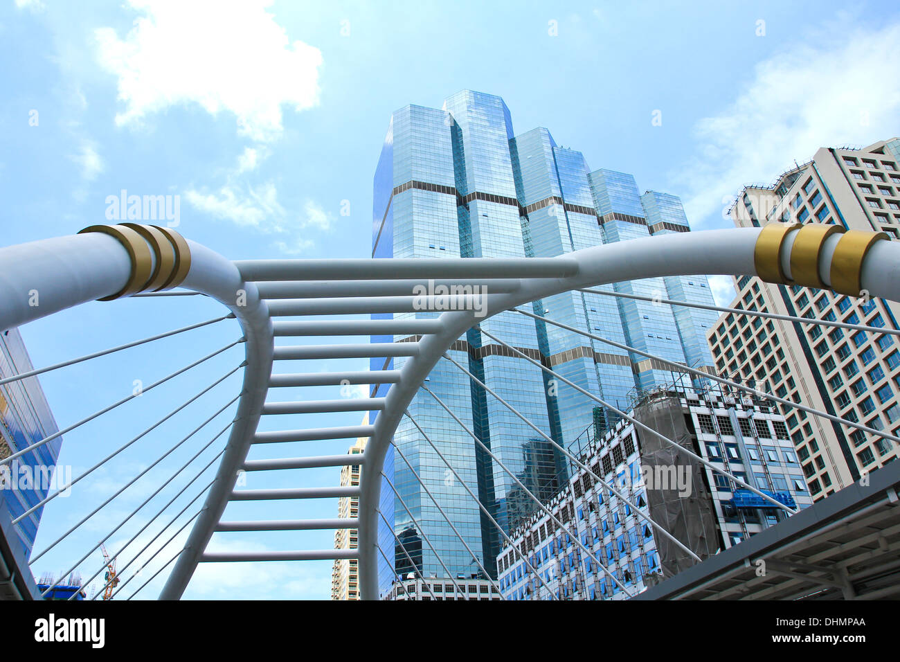 Flyover to walk across the intersection and link between the sky train ...