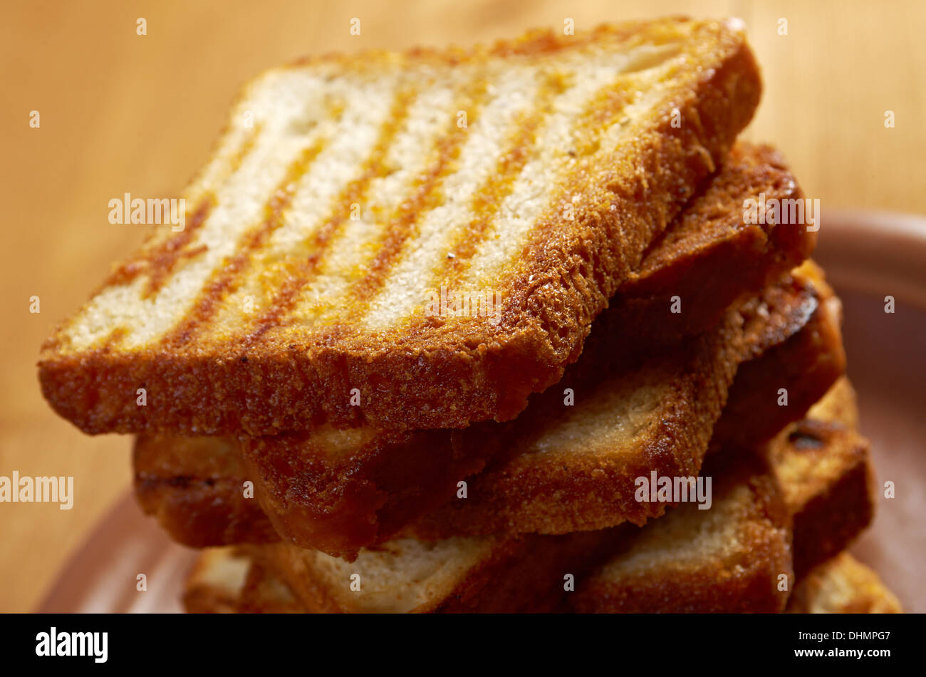 pile toasted bread Stock Photo - Alamy