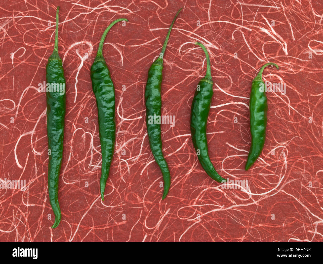 Chilli Peppers on coloured paper backgrounds Stock Photo - Alamy