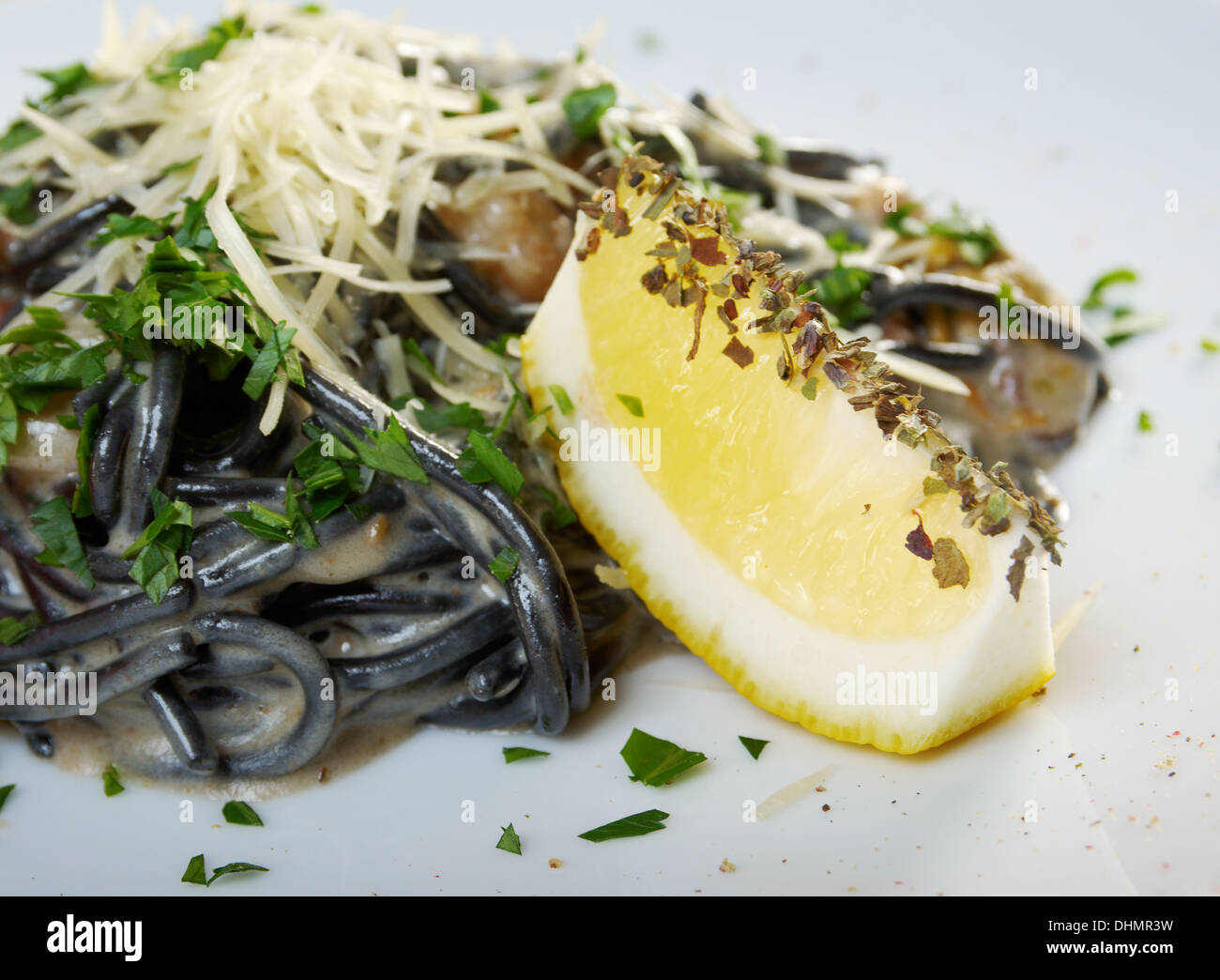 Spaghetti al Nero di Seppia Stock Photo - Alamy