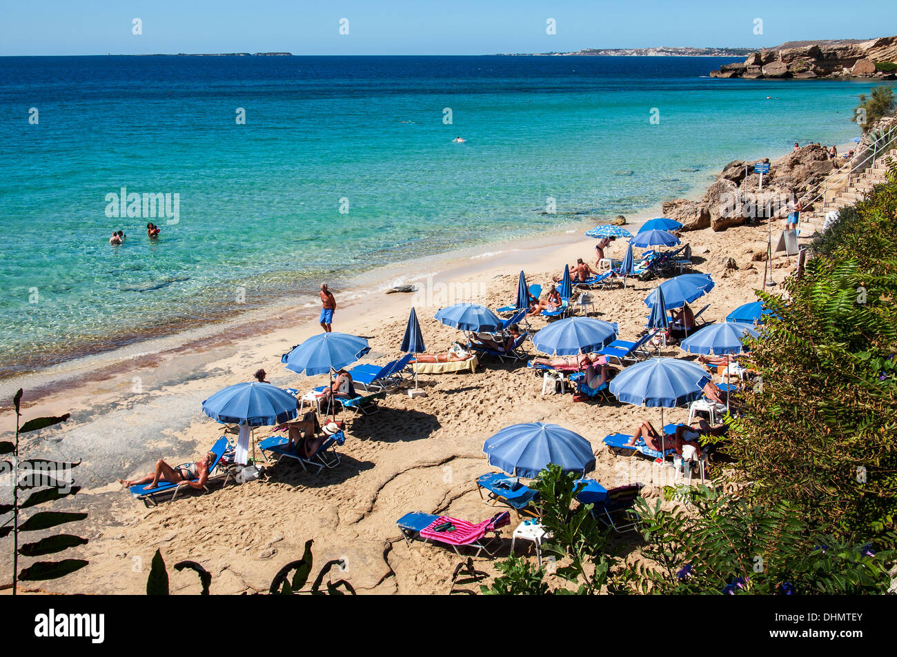 Platis Gialos Beach Stock Photo - Alamy