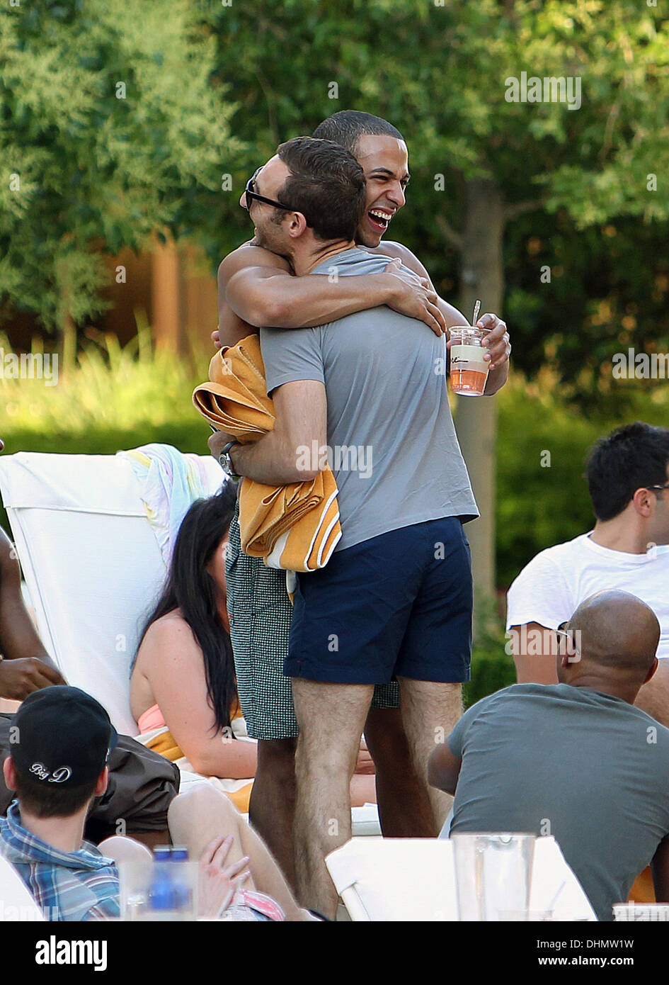 Marvin Humes of JLS The JLS boys hang out at the pool at the Encore, in ...