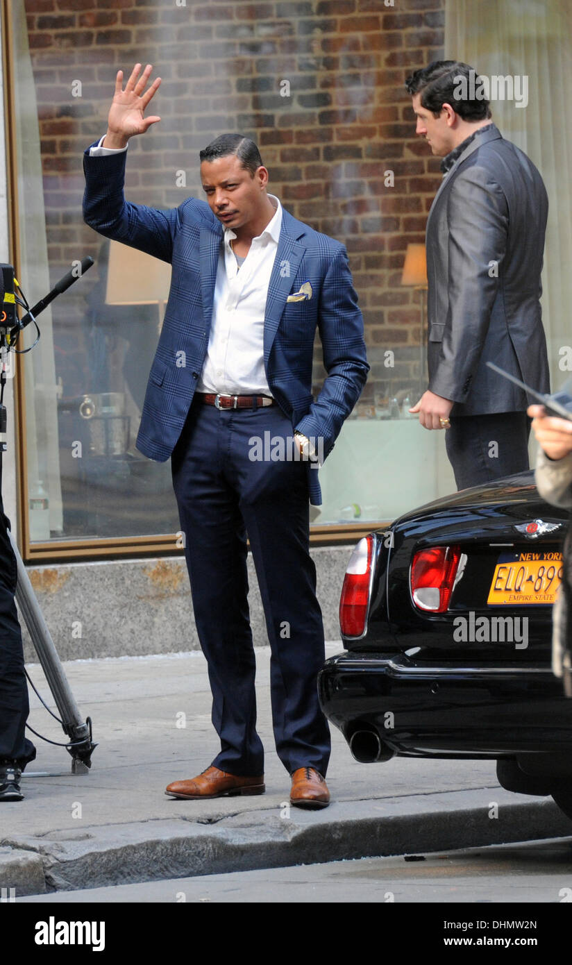 Terrence Howard on the set of 'Dead Man Down' on Walnut Street. The ...