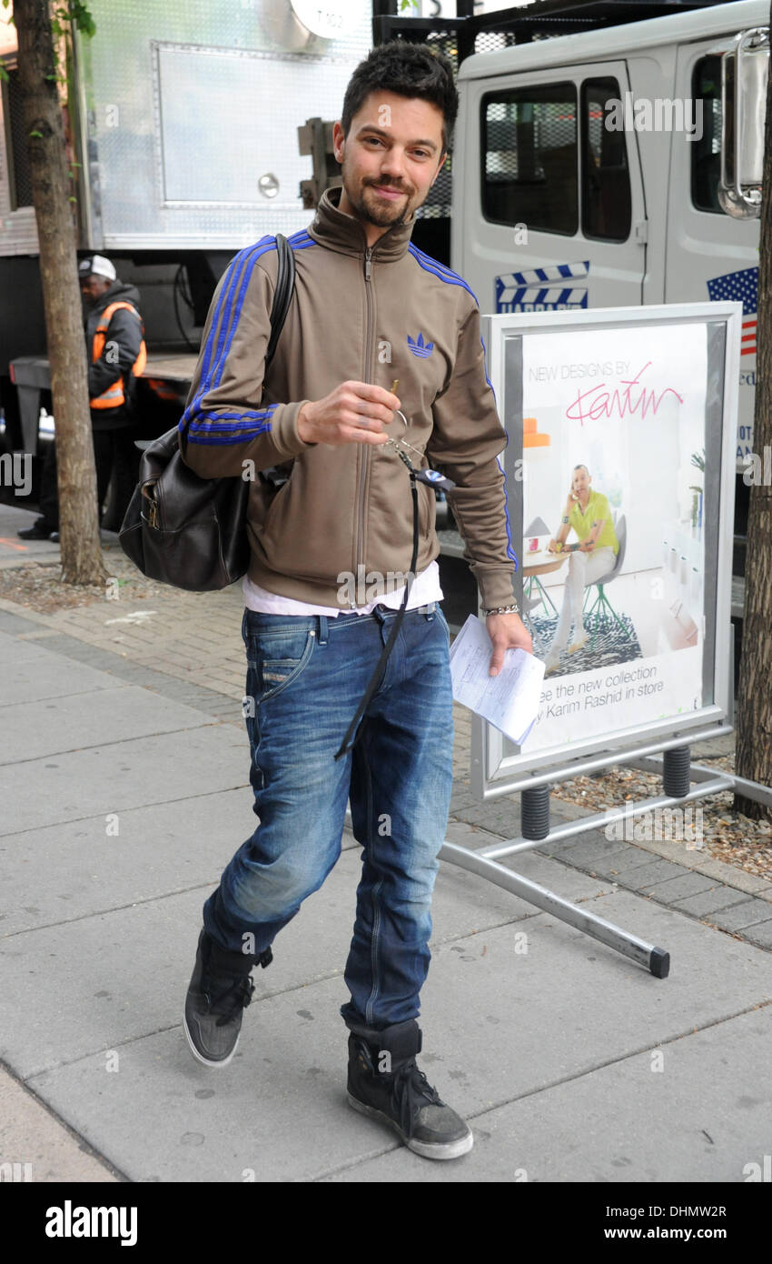 Dominic Cooper on the set of 'Dead Man Down' on Walnut Street. The film ...