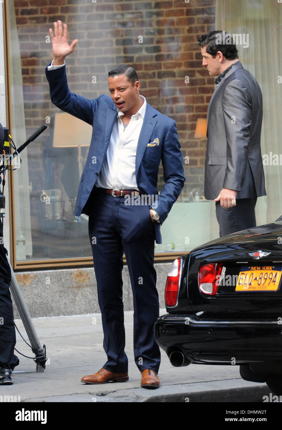 Terrence Howard on the set of 'Dead Man Down' on Walnut Street. The ...