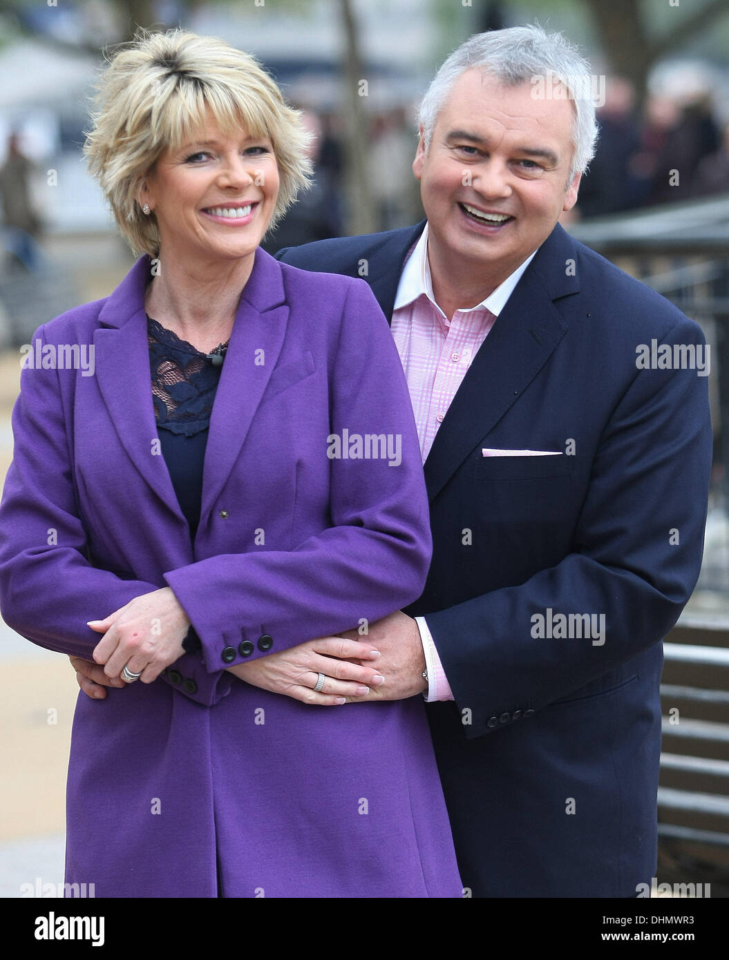 Eamon Holmes and Ruth Langsford filming outside the ITV Studios London ...
