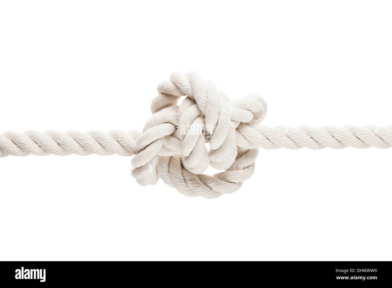 Tied knot on rope or spring Stock Photo - Alamy