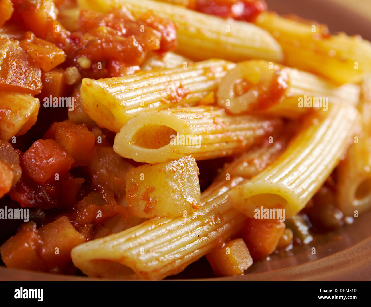 Italian Penne rigate pasta Stock Photo - Alamy