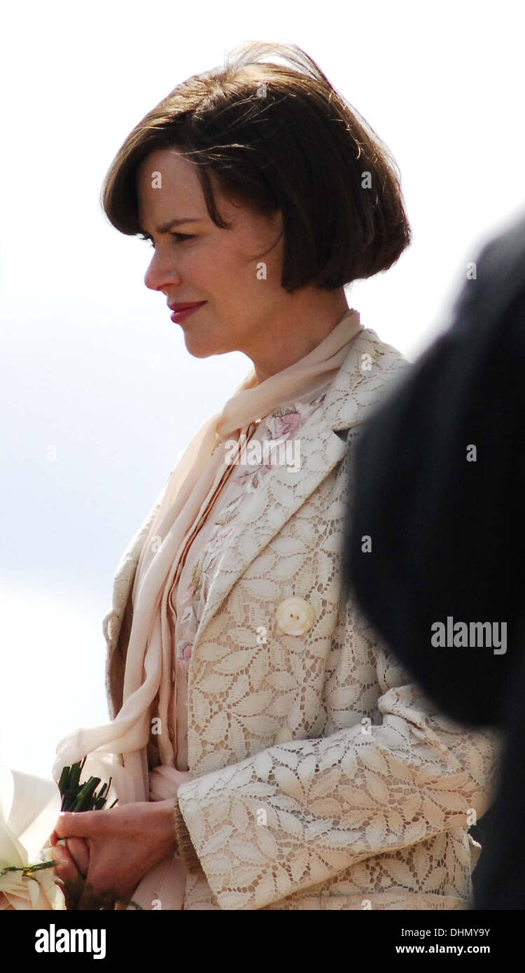 Nicole Kidman filming a wedding scene of the new movie 'The Railway Man ...