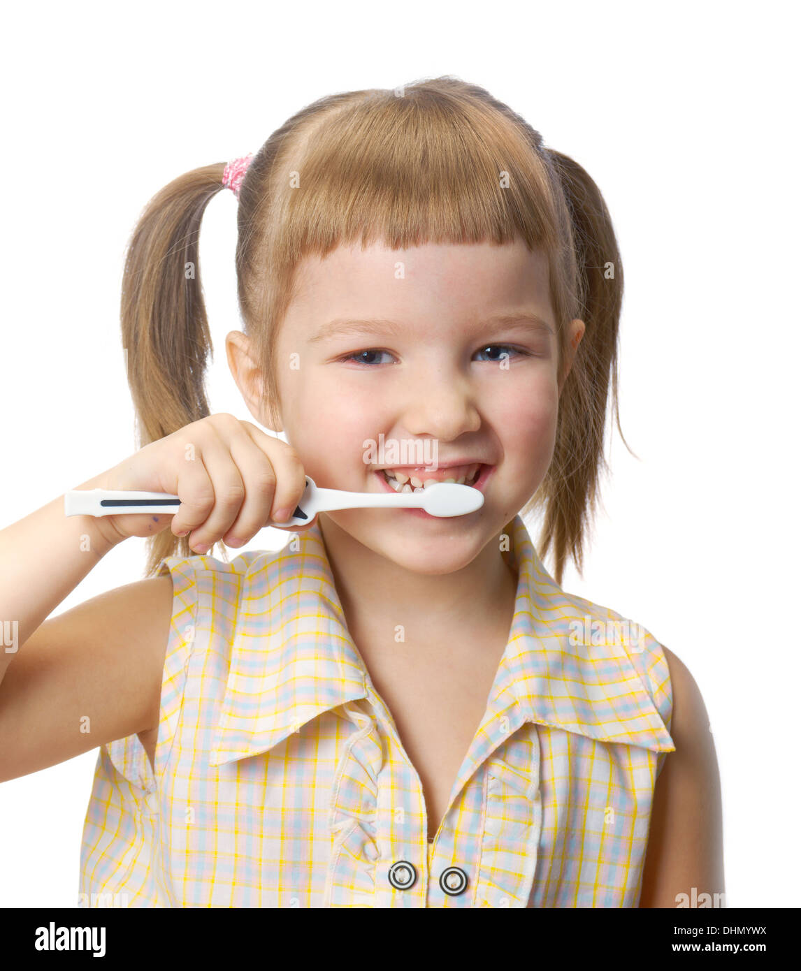Girl with toothbrush Stock Photo - Alamy