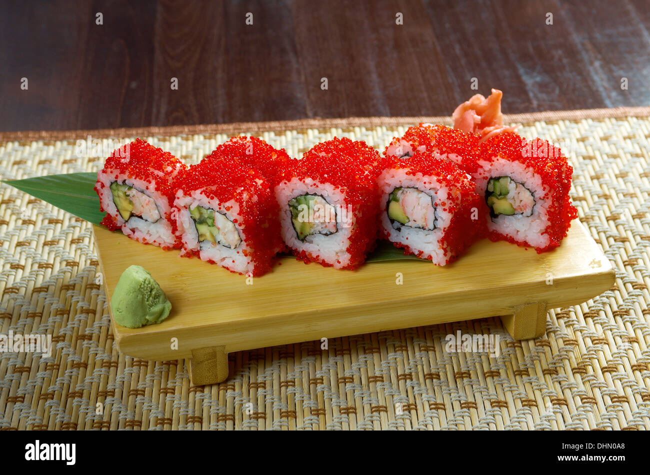 Japanese sushi -red roe Stock Photo - Alamy