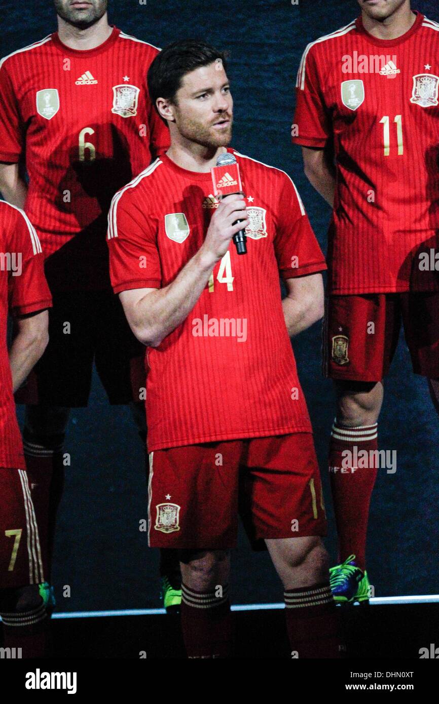 Madrid, Madrid, Spain. 13th Nov, 2013. Xabi Alonso answering questions ...