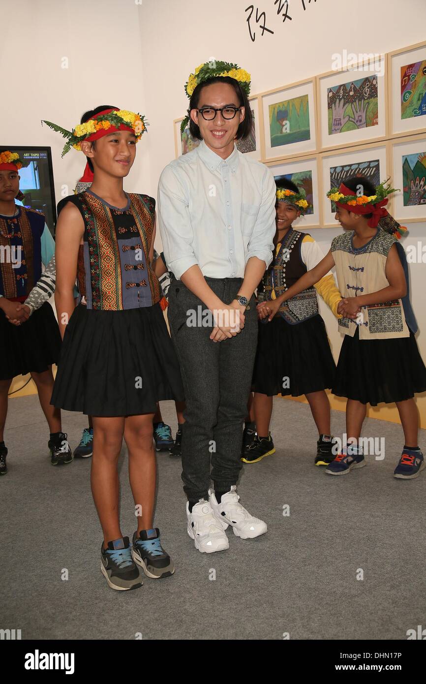 Singer Yoga Lin attends Taipei International Art Exhibition in Taipei ...