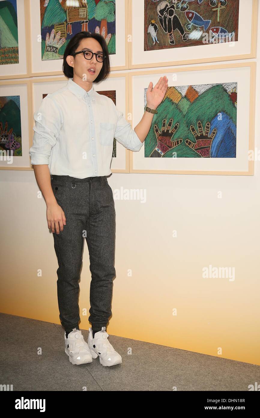 Singer Yoga Lin attends Taipei International Art Exhibition in Taipei ...