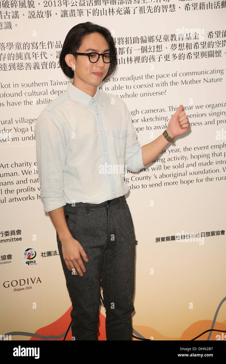 Singer Yoga Lin attends Taipei International Art Exhibition in Taipei ...