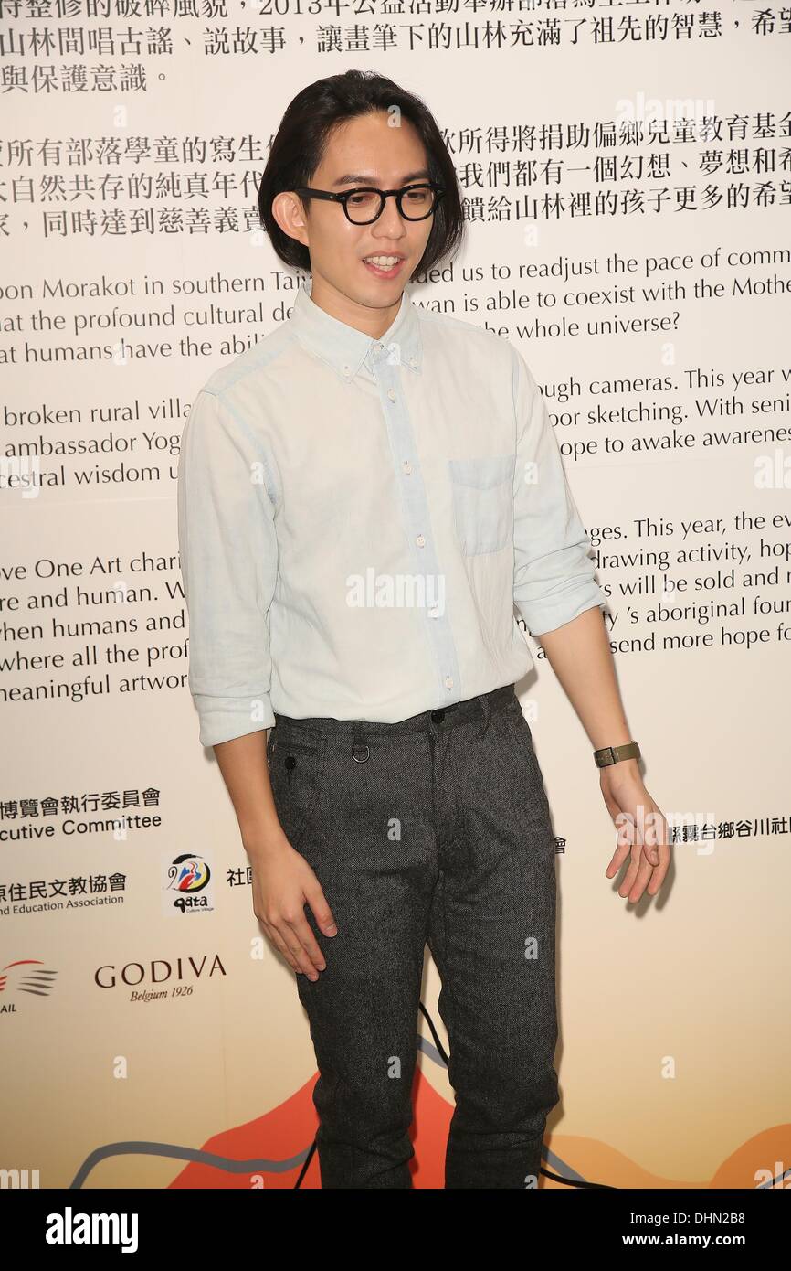 Singer Yoga Lin attends Taipei International Art Exhibition in Taipei ...
