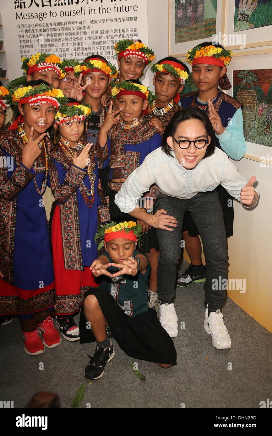Singer Yoga Lin attends Taipei International Art Exhibition in Taipei ...