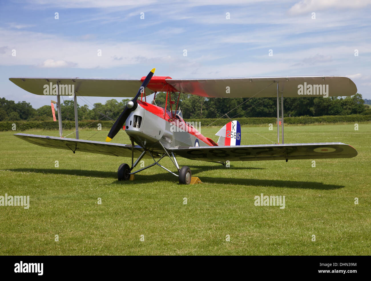 A 1932 De Havilland Tiger moth airplane at the Shuttleworth museum ...