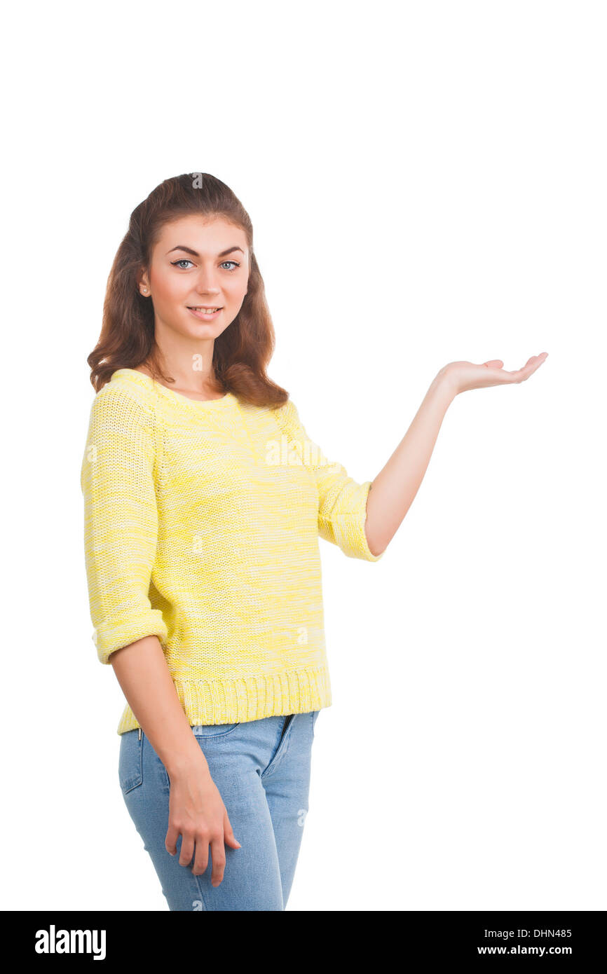 Woman presenting Cut Out Stock Images & Pictures - Alamy